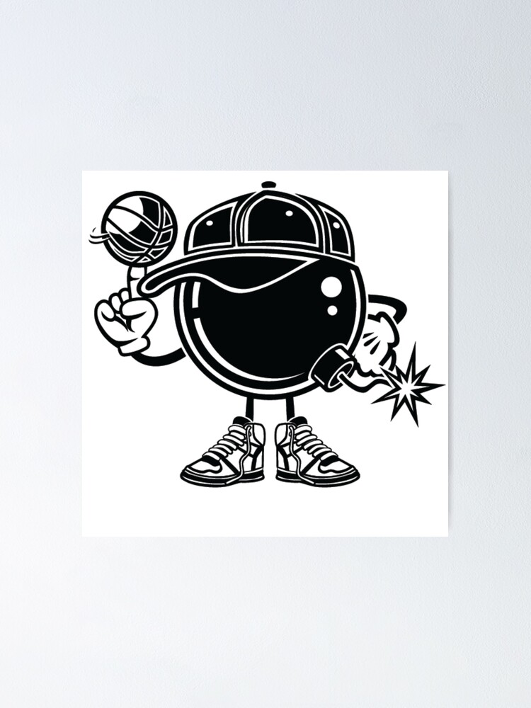 "Bomb vector illustration playing basketball" Poster for Sale by ...