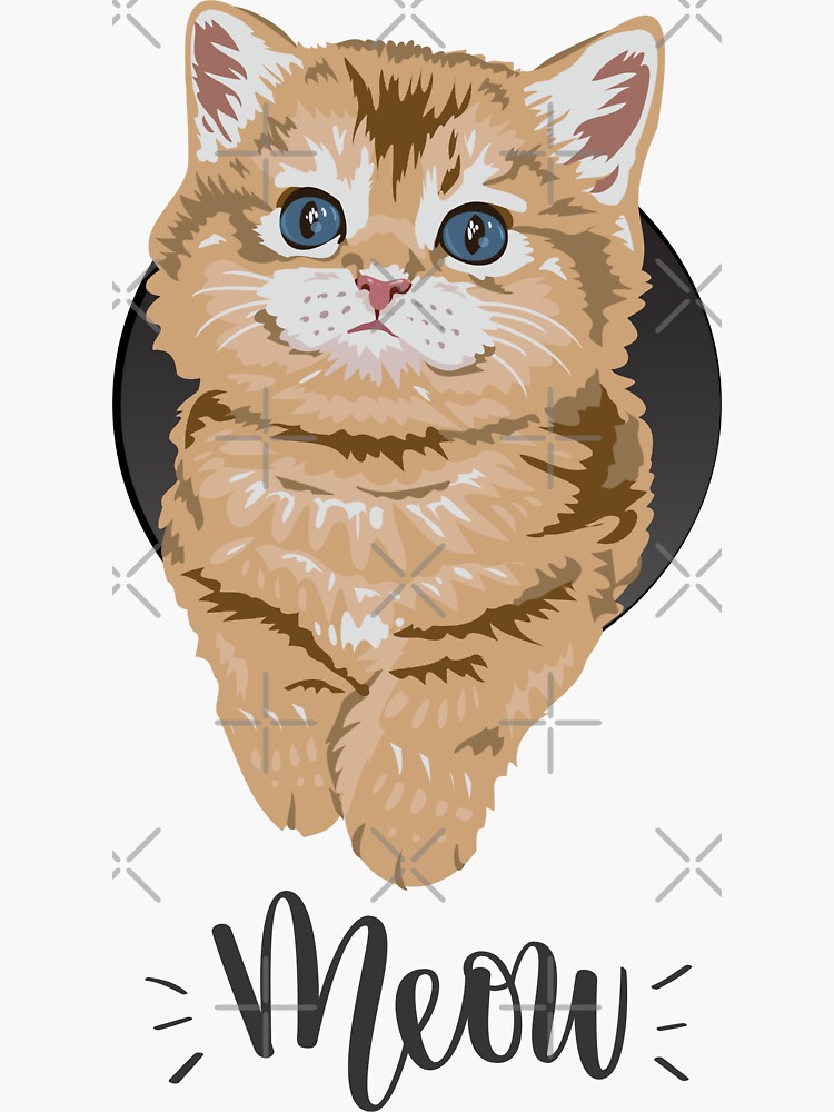 "White Cute Kat" Sticker for Sale by NTRO-DISIGN | Redbubble