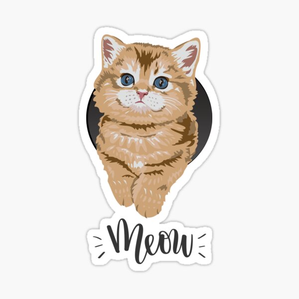 "White Cute Kat" Sticker for Sale by NTRO-DISIGN | Redbubble