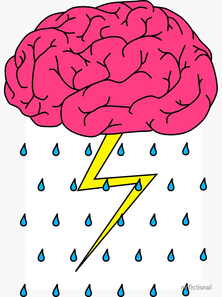 "Brain Storm" Sticker for Sale by mrfictional | Redbubble