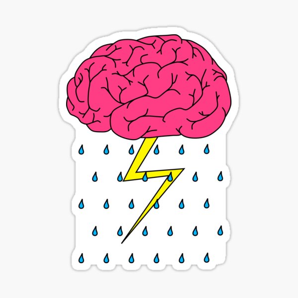 "Brain Storm" Sticker for Sale by mrfictional | Redbubble