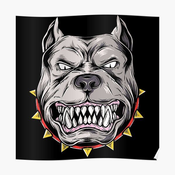 "Angry Pitbull" Poster for Sale by JedyGau | Redbubble