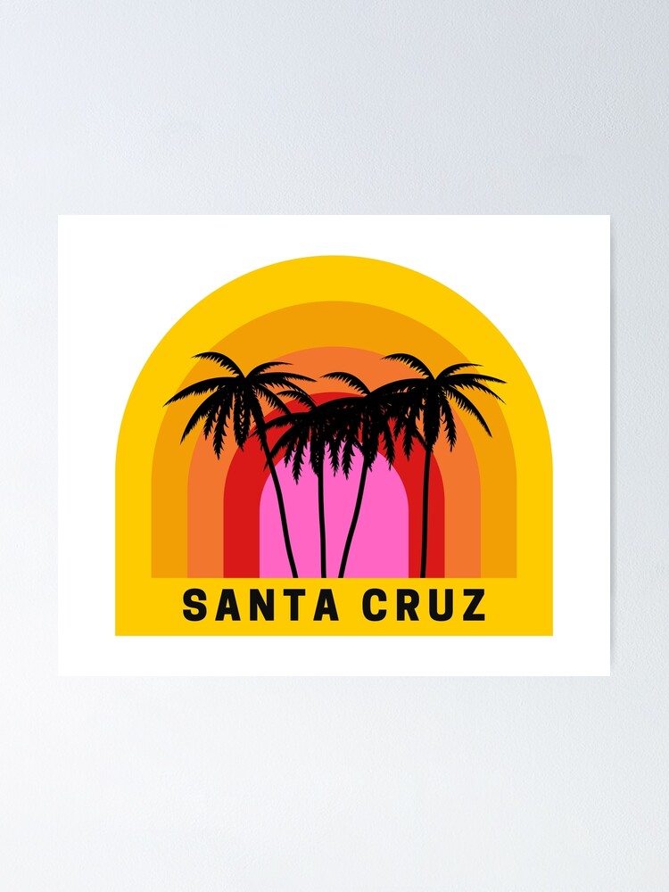 "Vintage Santa Cruz Sunset Palm Trees 80s" Poster for Sale by dk82 ...