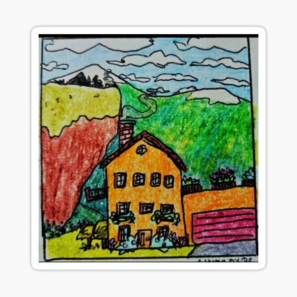 "A House Under a Campout Cliff" Sticker for Sale by Jellybeanninjas ...