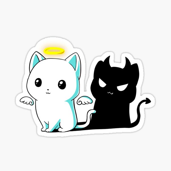 "Angel Cat" Sticker for Sale by OnlyCoolDesigns | Redbubble