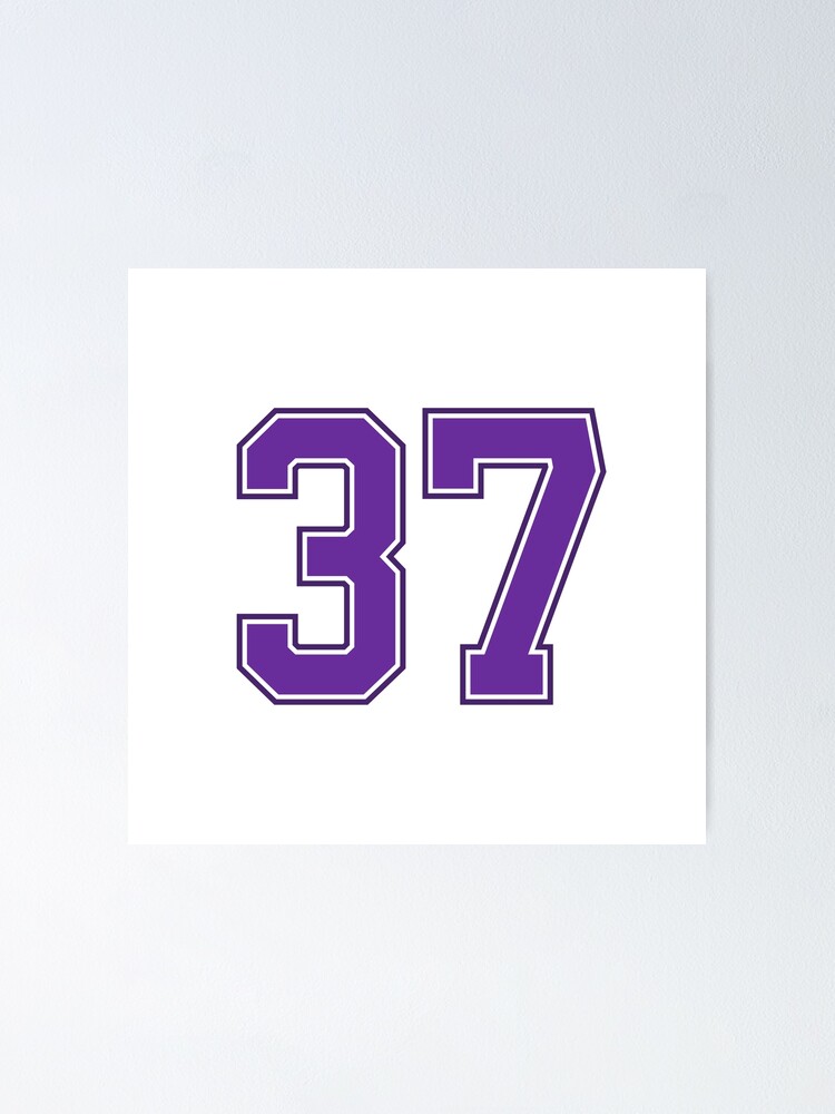 "Purple Number 37 lucky sports jersey thirty seven" Poster for Sale by ...
