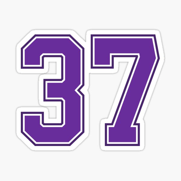 "Purple Number 37 lucky sports jersey thirty seven" Sticker for Sale by ...
