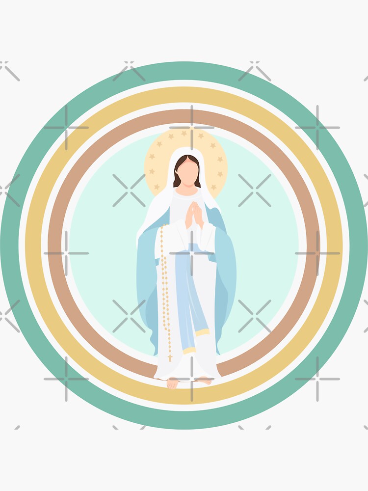 "Mother Mary - Pastel Rainbow Retro" Sticker for Sale by ISBrunning ...