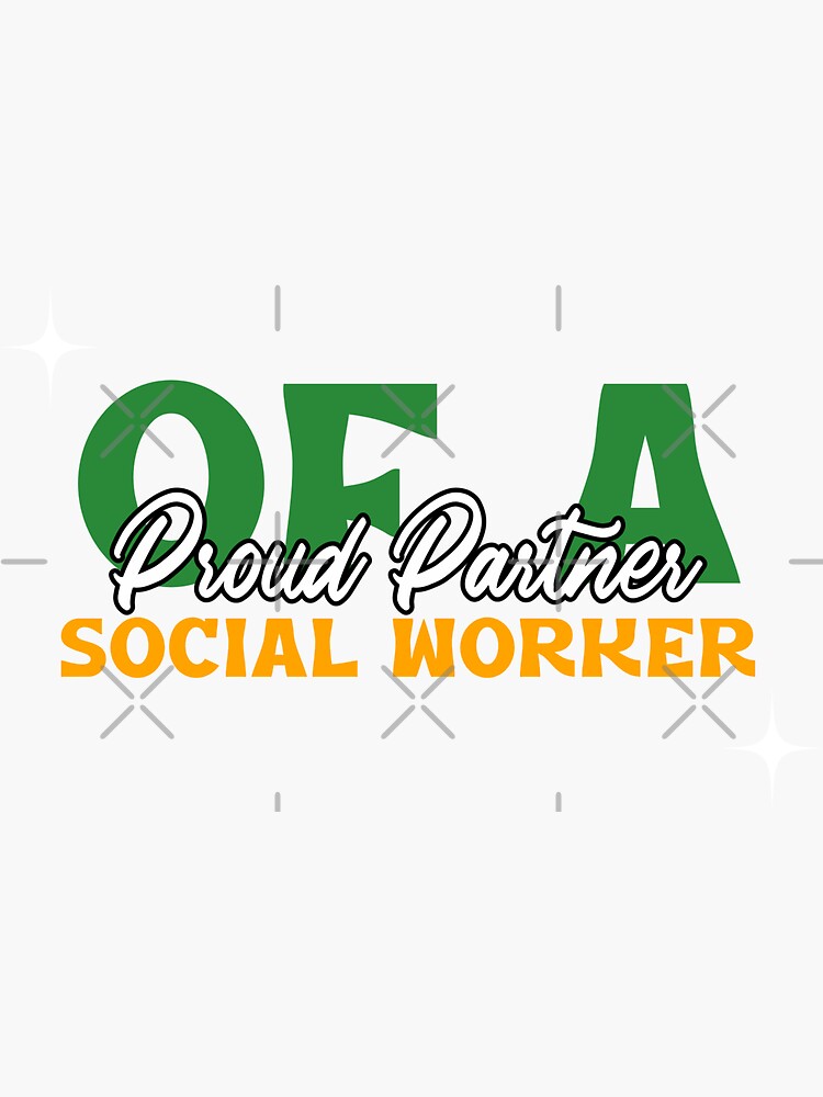 "Proud Partner of a Social Worker" Sticker for Sale by SocialWorkGift ...
