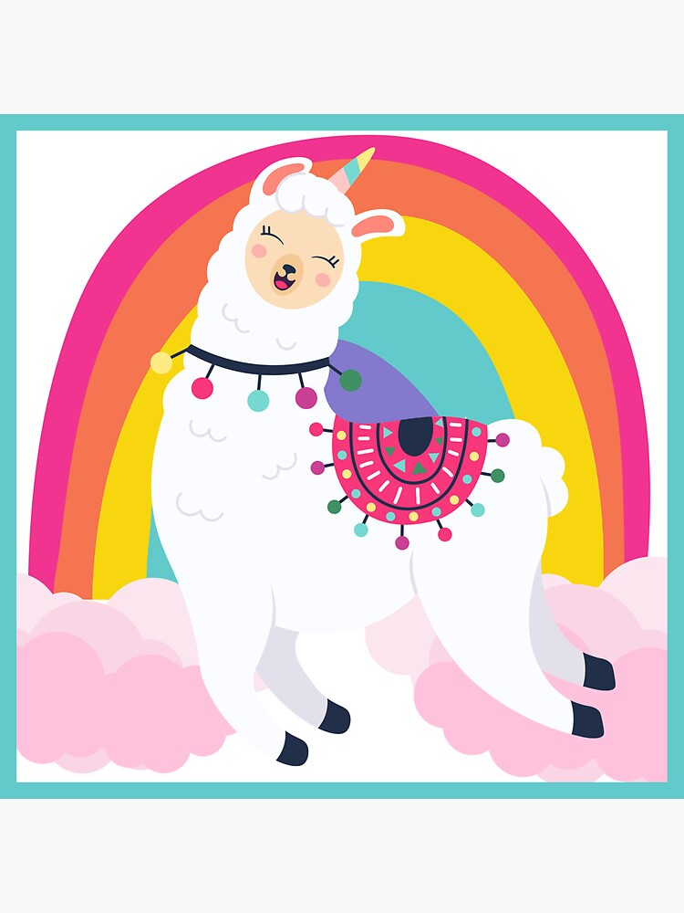 "Uni-llama pride rainbow" Sticker for Sale by OceanBelle | Redbubble