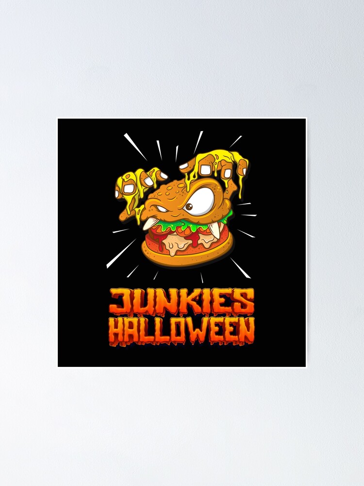 "Funny Skull Burger Monster Halloween Fast Food, Junkies Halloween ...