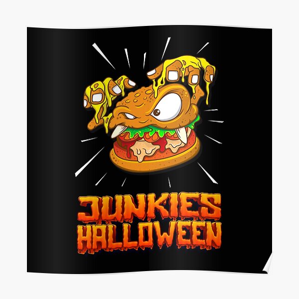 "Funny Skull Burger Monster Halloween Fast Food, Junkies Halloween ...