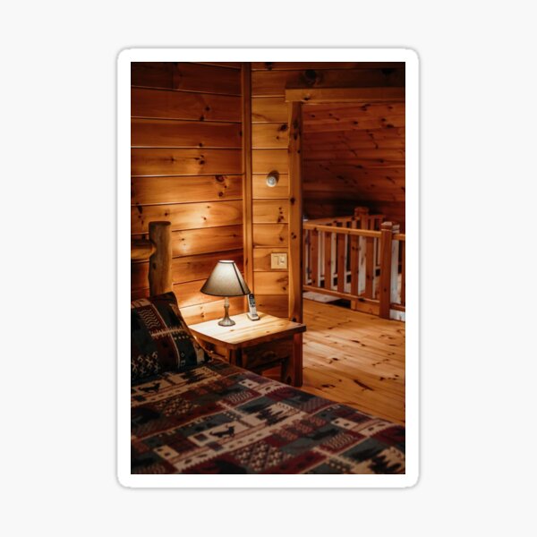 "Night-Time Wooden Cabin" Sticker for Sale by WarOnGravity | Redbubble