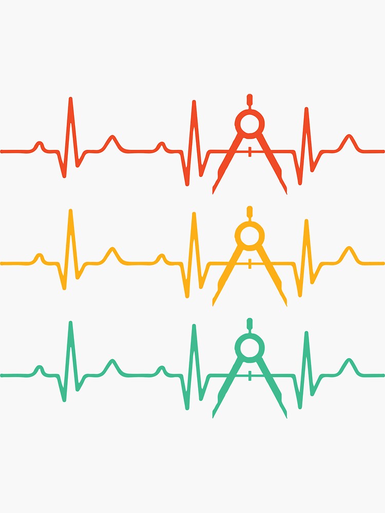 "Architect Retro Compass Heartbeat Ekg Heart Rate: Architecture Gift ...