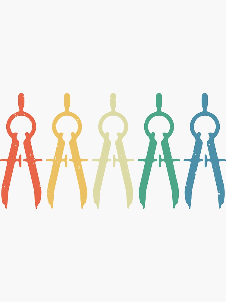 "Retro Vintage Aesthetic Colorful Architect Compass: Architecture Gift ...