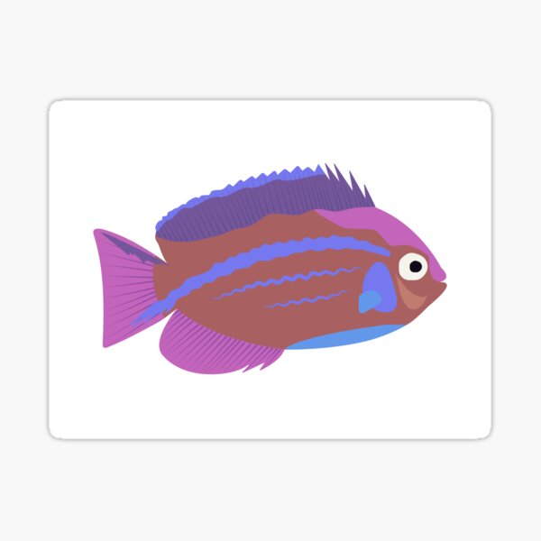 "Bright and cute angelfish" Sticker for Sale by OM-lova | Redbubble