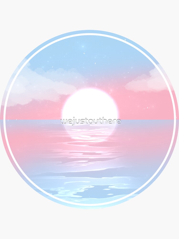 "Pride Sky - Trans flag (circle) " Sticker for Sale by wejustouthere ...