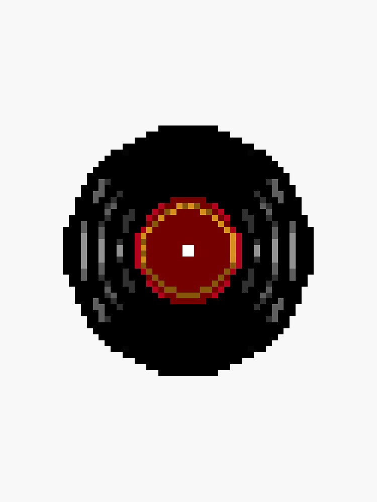 "Pixel Vintage Record (Red)" Sticker for Sale by pixel-chick | Redbubble