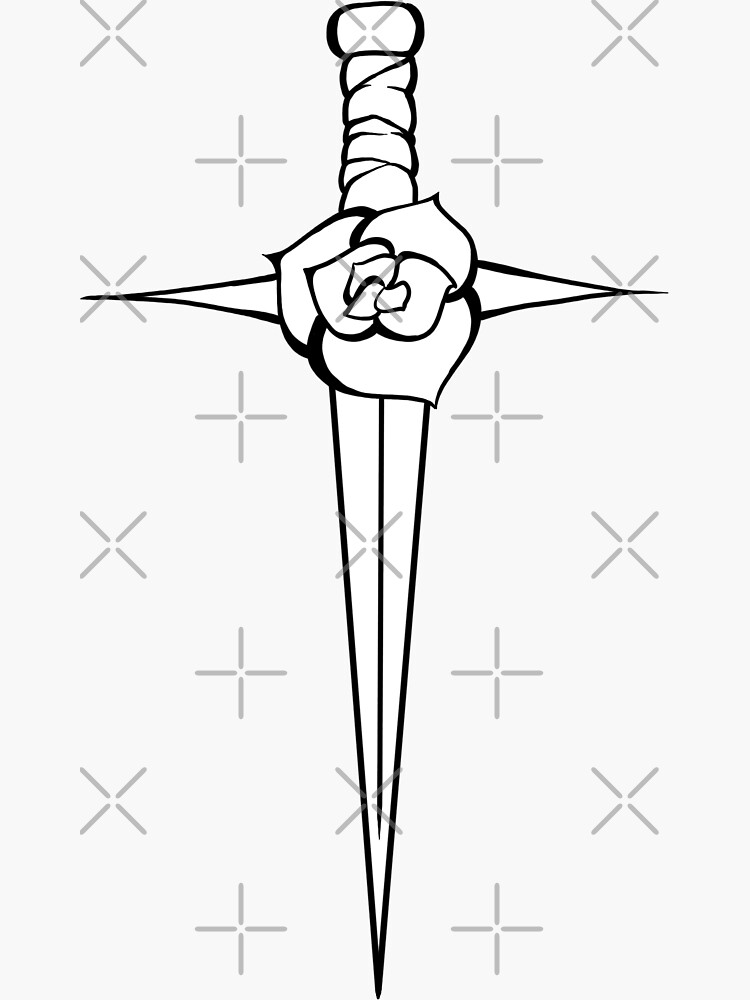 "Rose Dagger" Sticker for Sale by Arirain | Redbubble