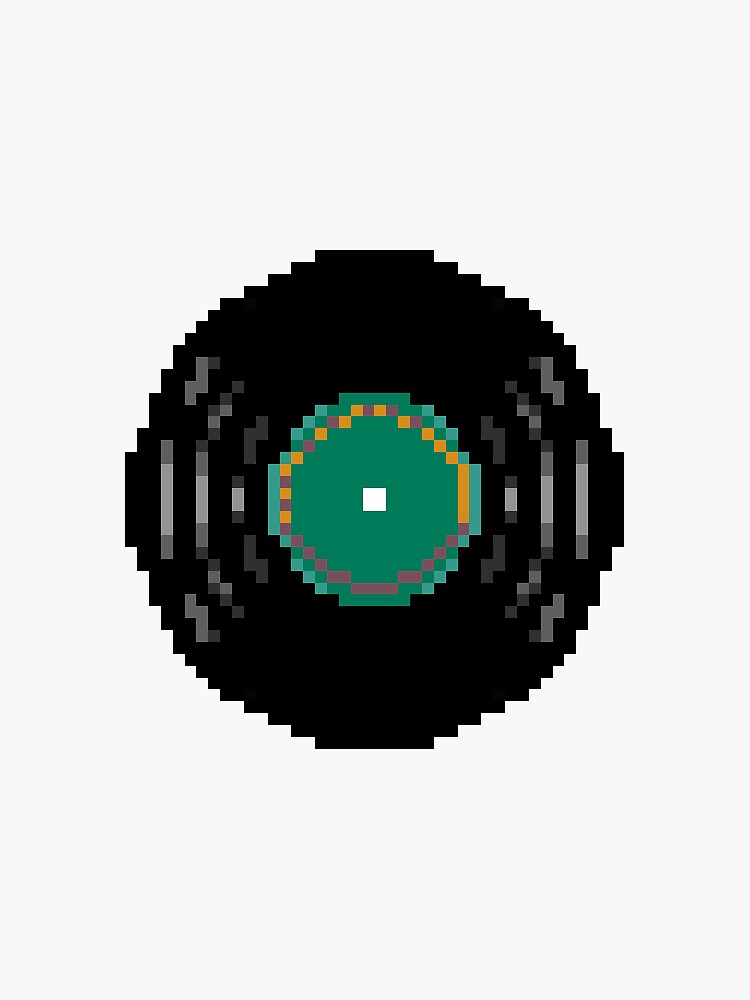"Pixel Vintage Record (Green)" Sticker for Sale by pixel-chick | Redbubble