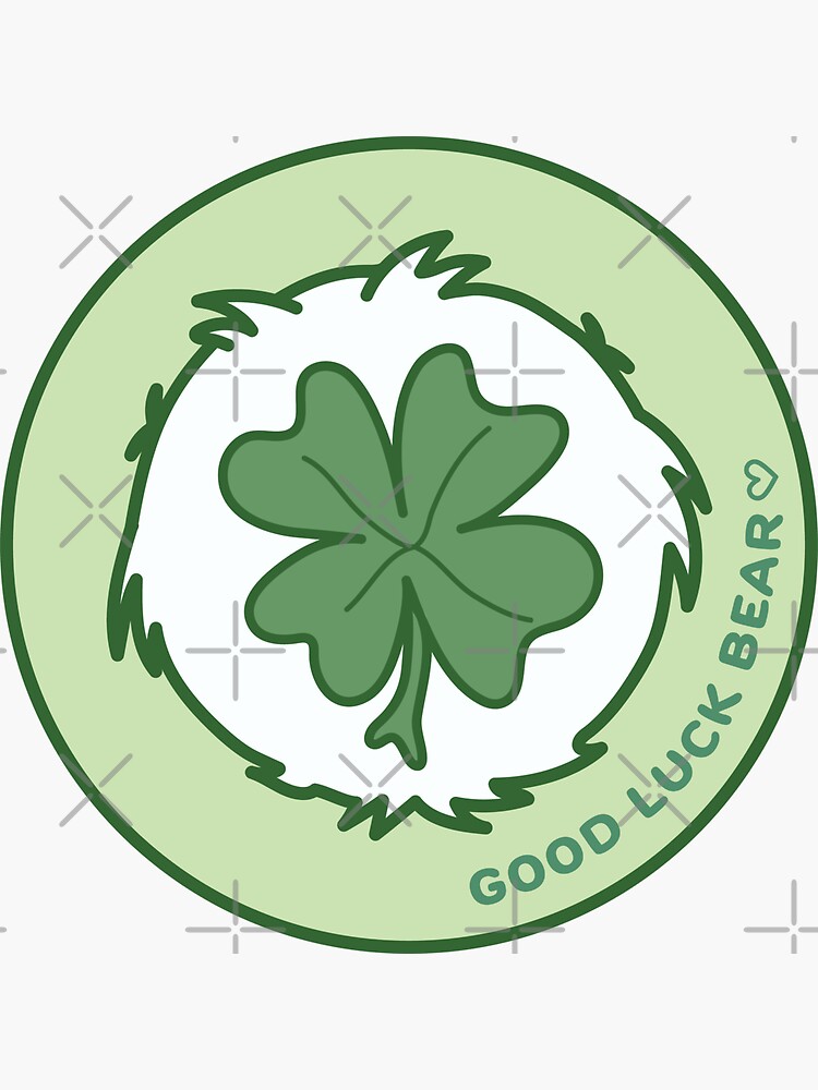 "Good Luck Caring Bear Badge " Sticker for Sale by brittanykald | Redbubble