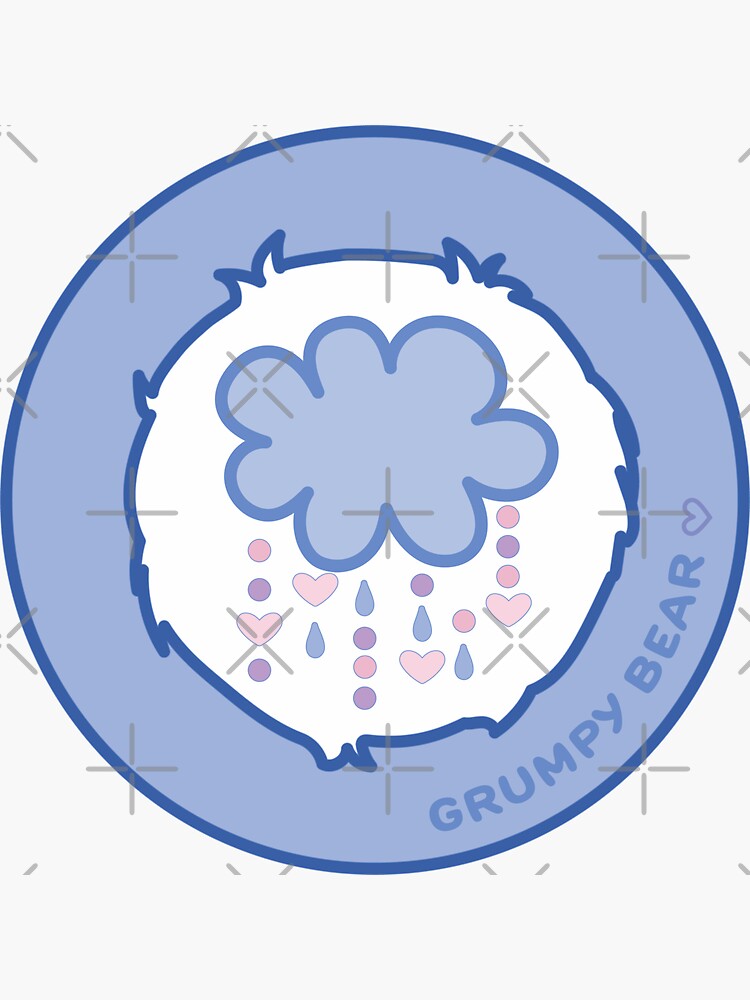 "Grumpy Caring Bear Badge " Sticker for Sale by brittanykald | Redbubble