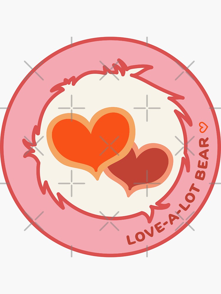 "Love-A-Lot Caring Bear Badge " Sticker for Sale by brittanykald ...