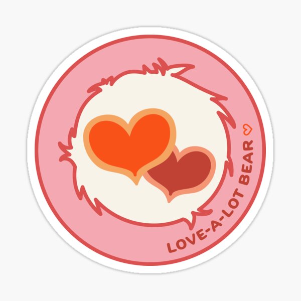 "Love-A-Lot Caring Bear Badge " Sticker for Sale by brittanykald ...