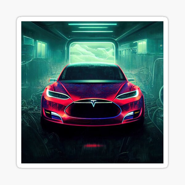 "Cyber Car #2" Sticker for Sale by Pacem-Art | Redbubble
