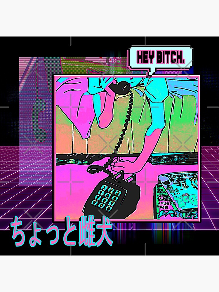 "HEY BITCH Vaporwave (PURPLE)" Sticker for Sale by Nickphillips | Redbubble