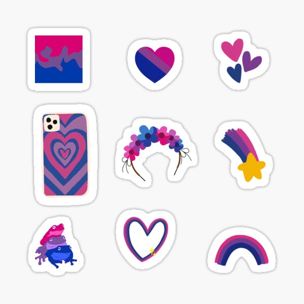 "bisexual cute aesthetic sticker pack" Sticker for Sale by eggily1023 ...