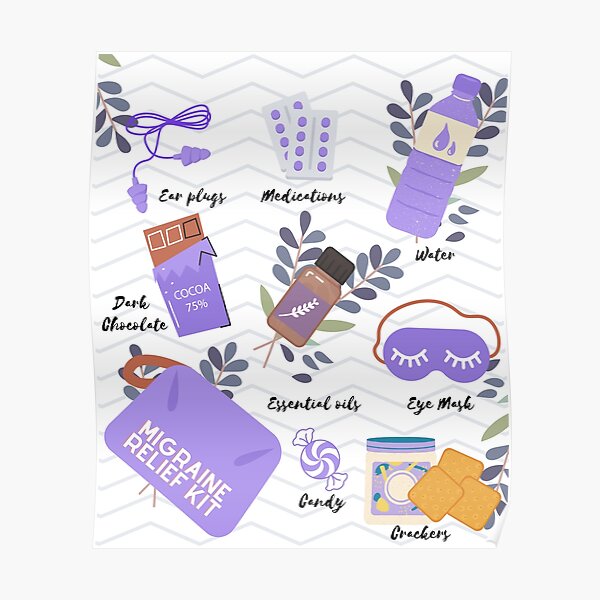 "Migraine relief kit" Poster for Sale by mudiodesign | Redbubble