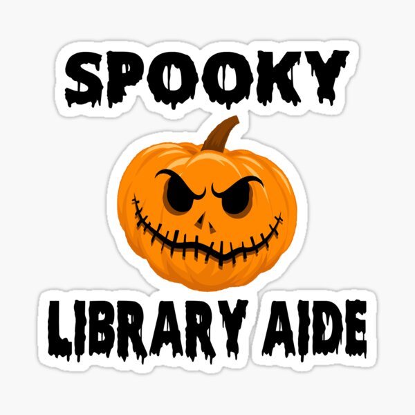 "spooky library aide" Sticker for Sale by boumshopper | Redbubble