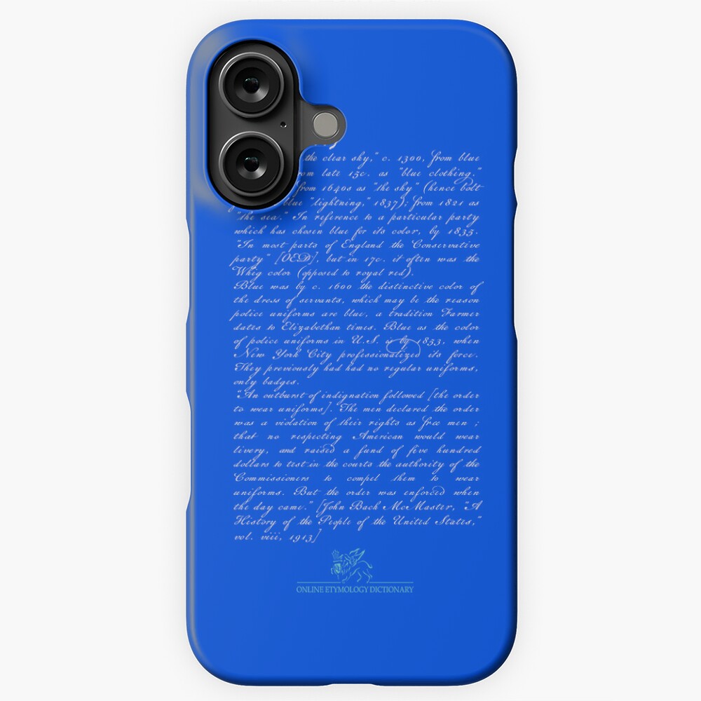 "Blue Color Etymology - Etymonline Online Etymology History" Sticker ...