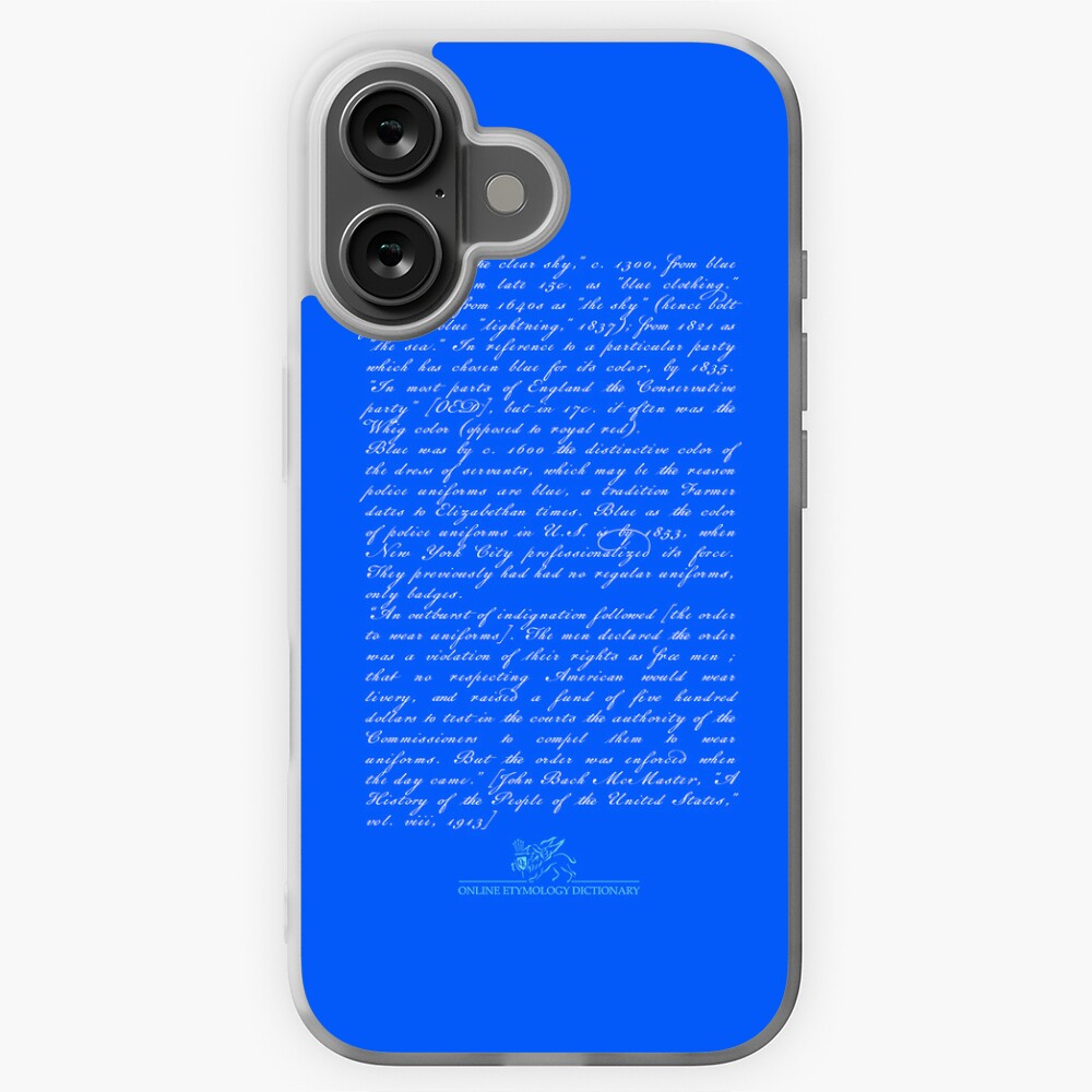 "Blue Color Etymology - Etymonline Online Etymology History" Sticker ...