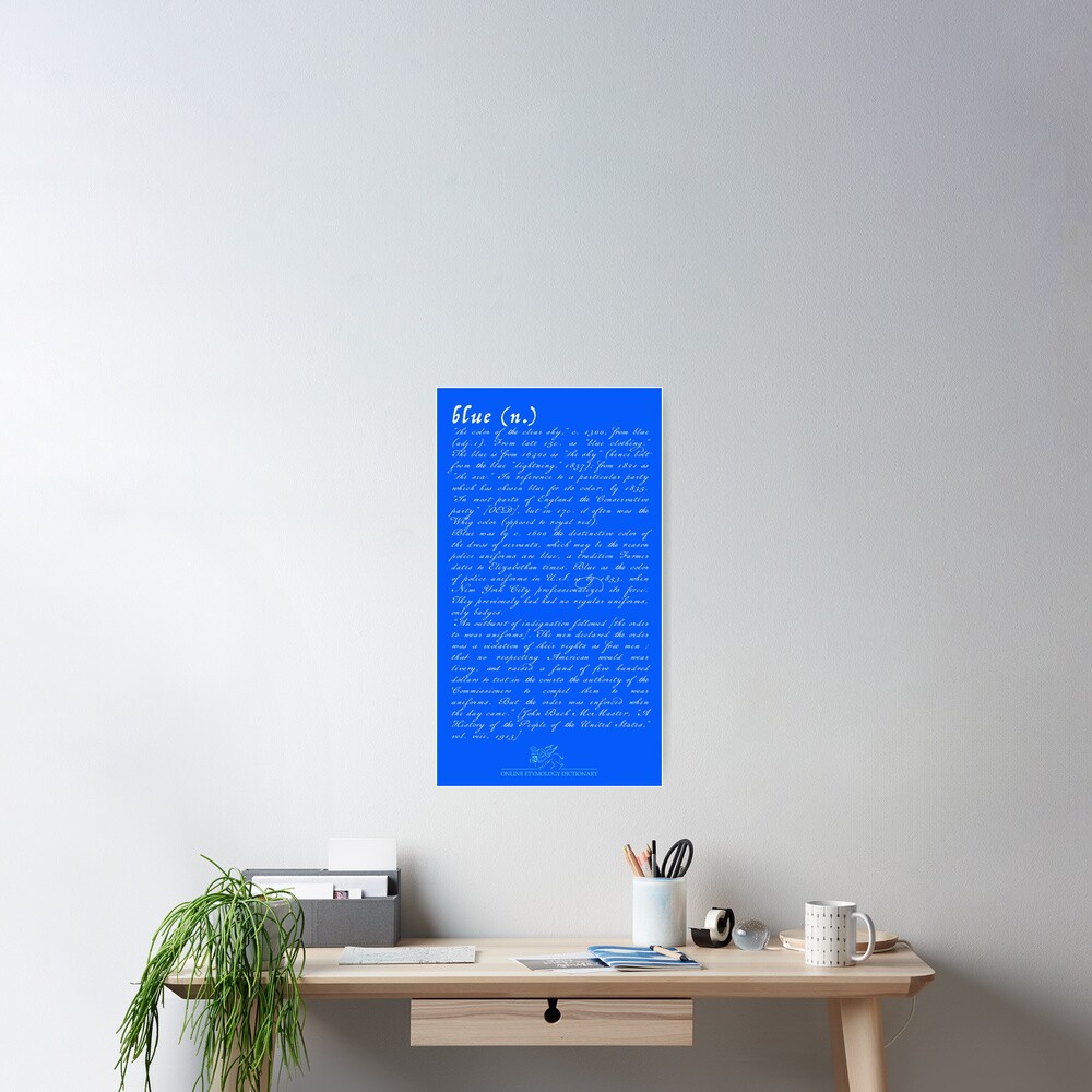 "Blue Color Etymology - Etymonline Online Etymology History" Sticker ...