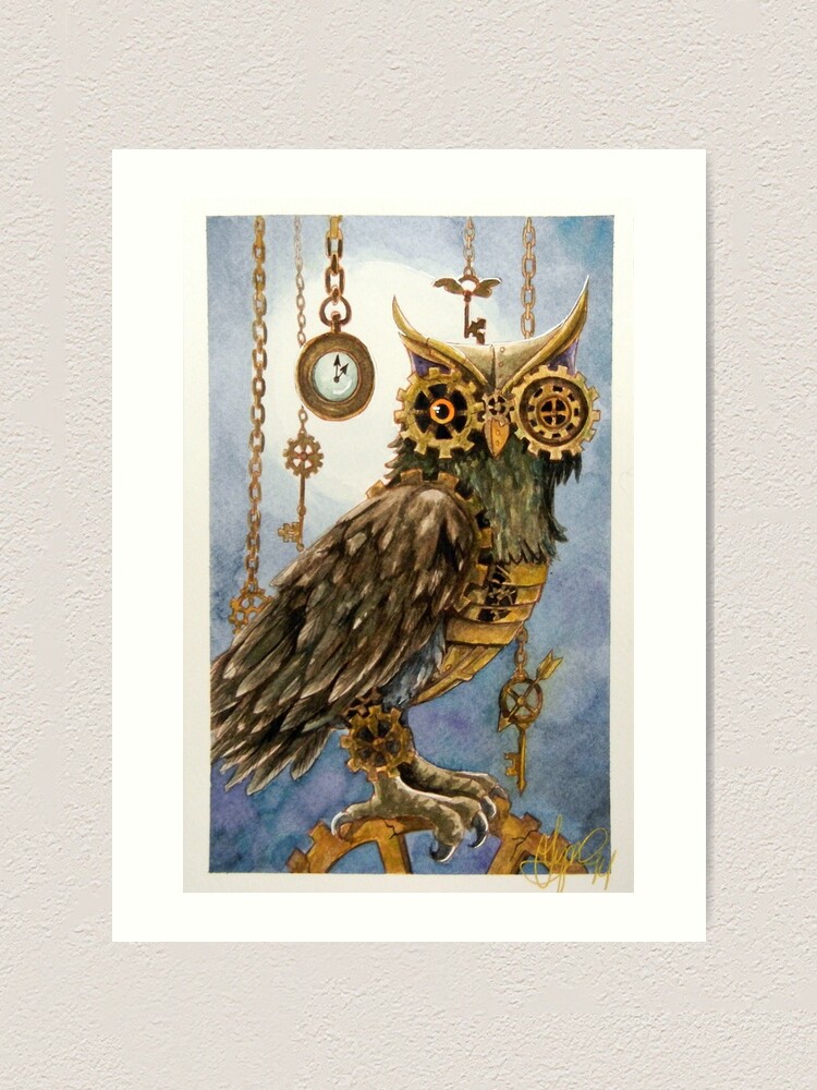"Clockwork Owl 2" Art Print for Sale by ARtalaCarte | Redbubble