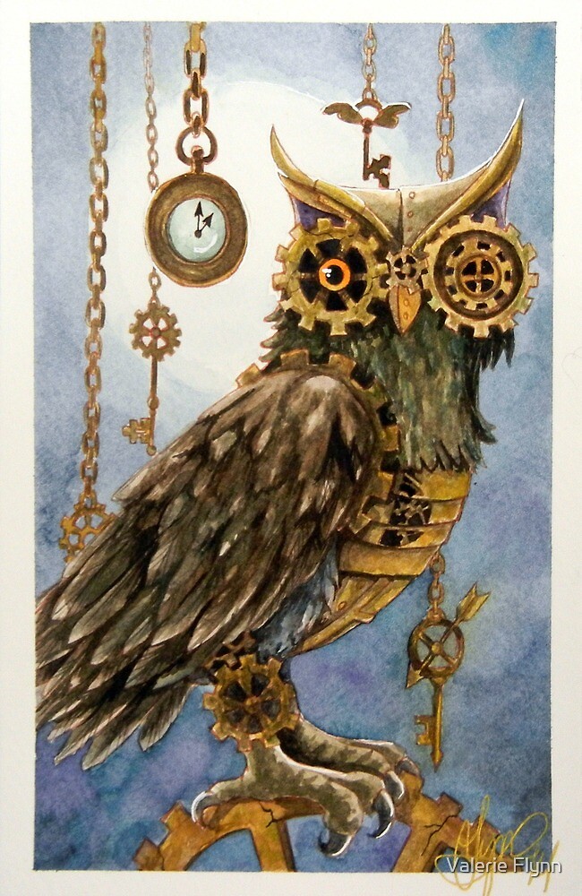 "Clockwork Owl 2" by Valerie Flynn | Redbubble