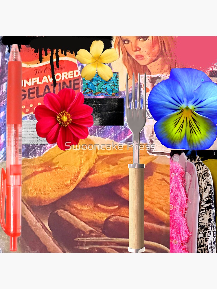 "unflavored collage" Sticker for Sale by mistivelvet | Redbubble