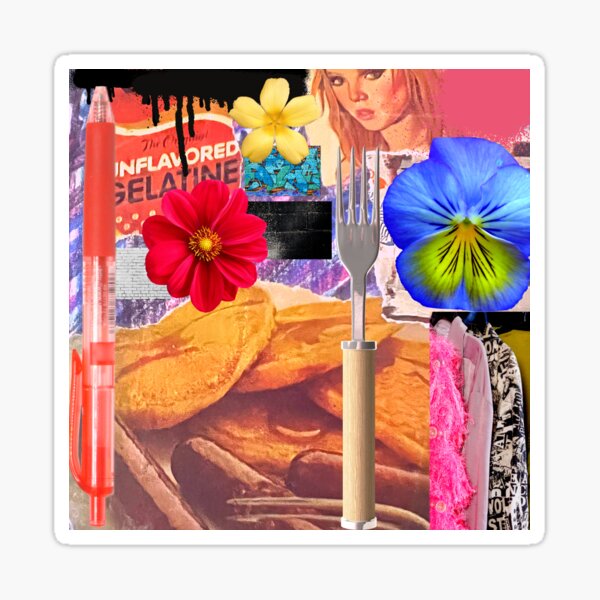 "unflavored collage" Sticker for Sale by mistivelvet | Redbubble