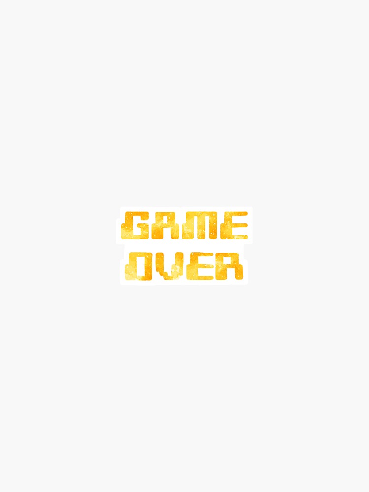 "Cute Aesthetic Yellow Game Over Design" Sticker for Sale by ...