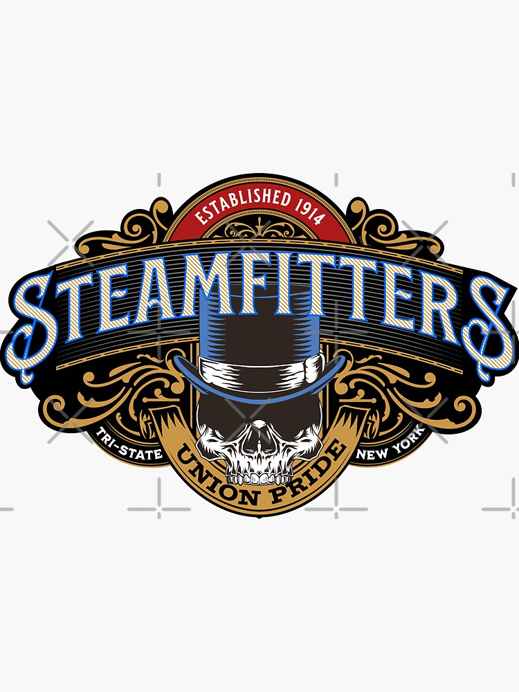 "New York City Retro Steamfitter Design" Sticker for Sale by Wavecrest ...