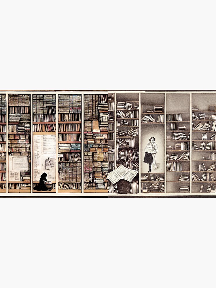 "Bookshelves " Sticker for Sale by JonHerrera | Redbubble