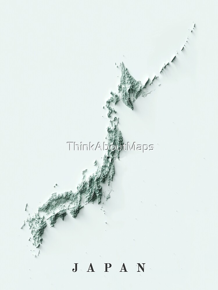 "Relief Map of Japan 3D digitally-rendered" Art Print for Sale by ...