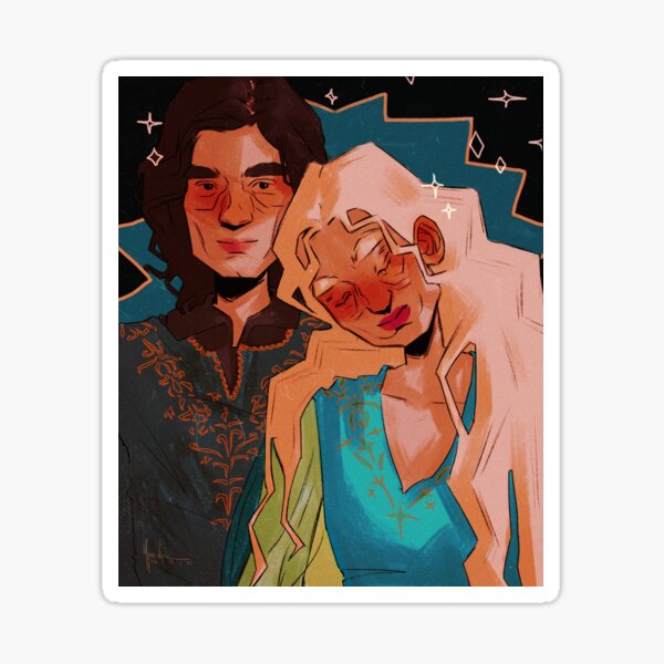 "caspian and lilliandil" Sticker for Sale by macedraws | Redbubble