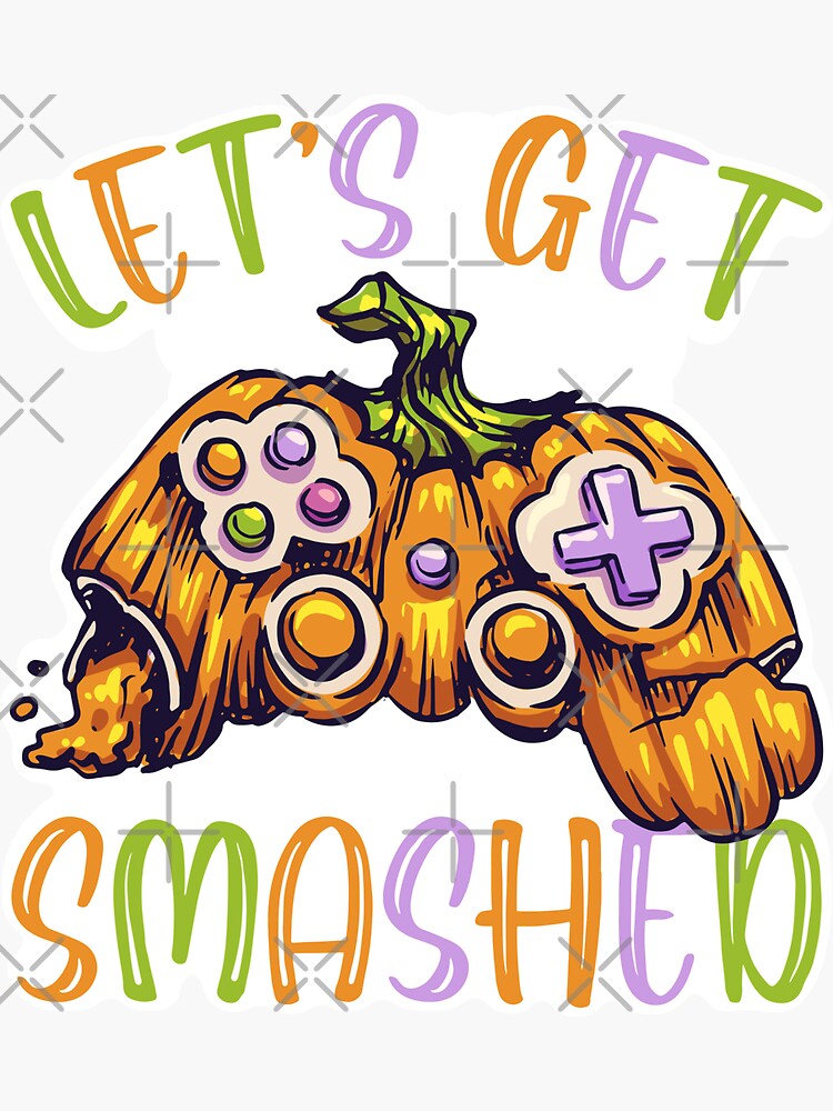 "Let's Get Smashed Halloween Joystick" Sticker for Sale by sunilbelidon ...