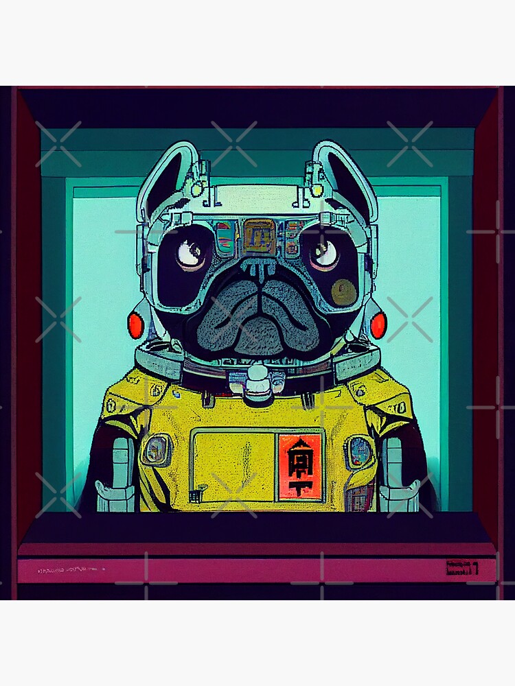 "Cyber Pug 3" Sticker for Sale by lucidexistence | Redbubble