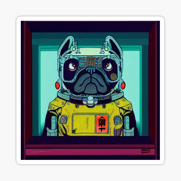 "Cyber Pug 3" Sticker for Sale by lucidexistence | Redbubble