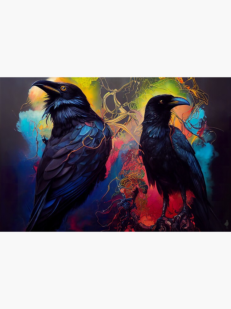 "Colorful Crows" Sticker for Sale by ArtificialCrows | Redbubble