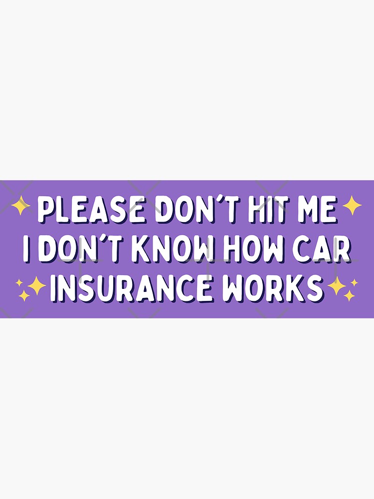"Please Don't Hit Me I Don't Know How Car Insurance Works, Funny Car ...